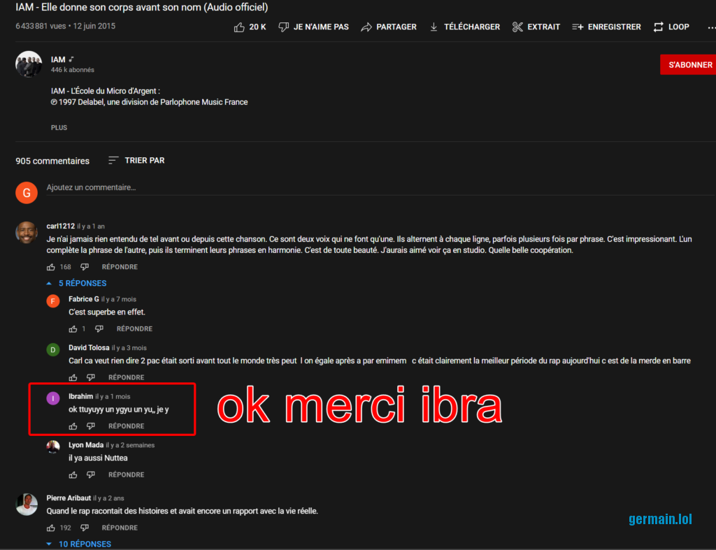 Merci Ibrahim – Haha.